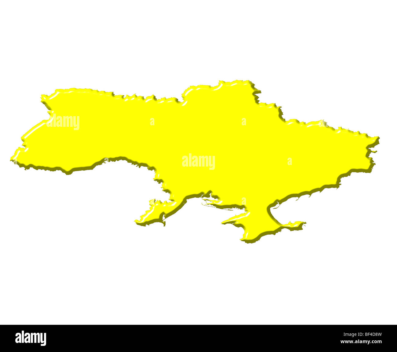 Ukraine 3d map with national color Stock Photo - Alamy