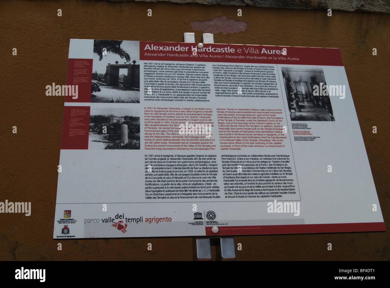 Tourist information board - Alexander Hardcastle - Villa Aurea, Valley ...