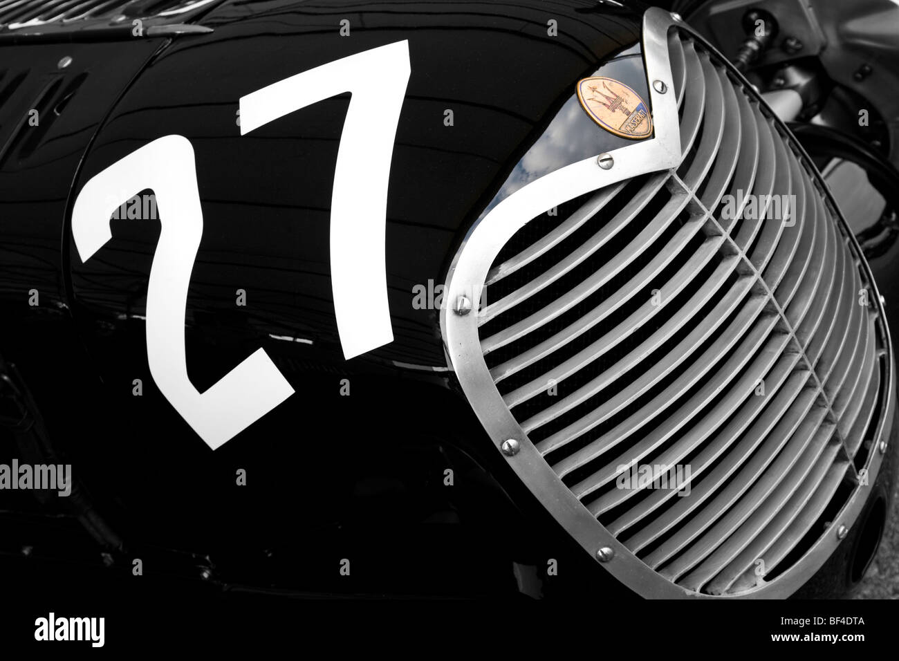 1937 Maserati 6CM grill and race number 27 at the 2009 Goodwood Revival ...