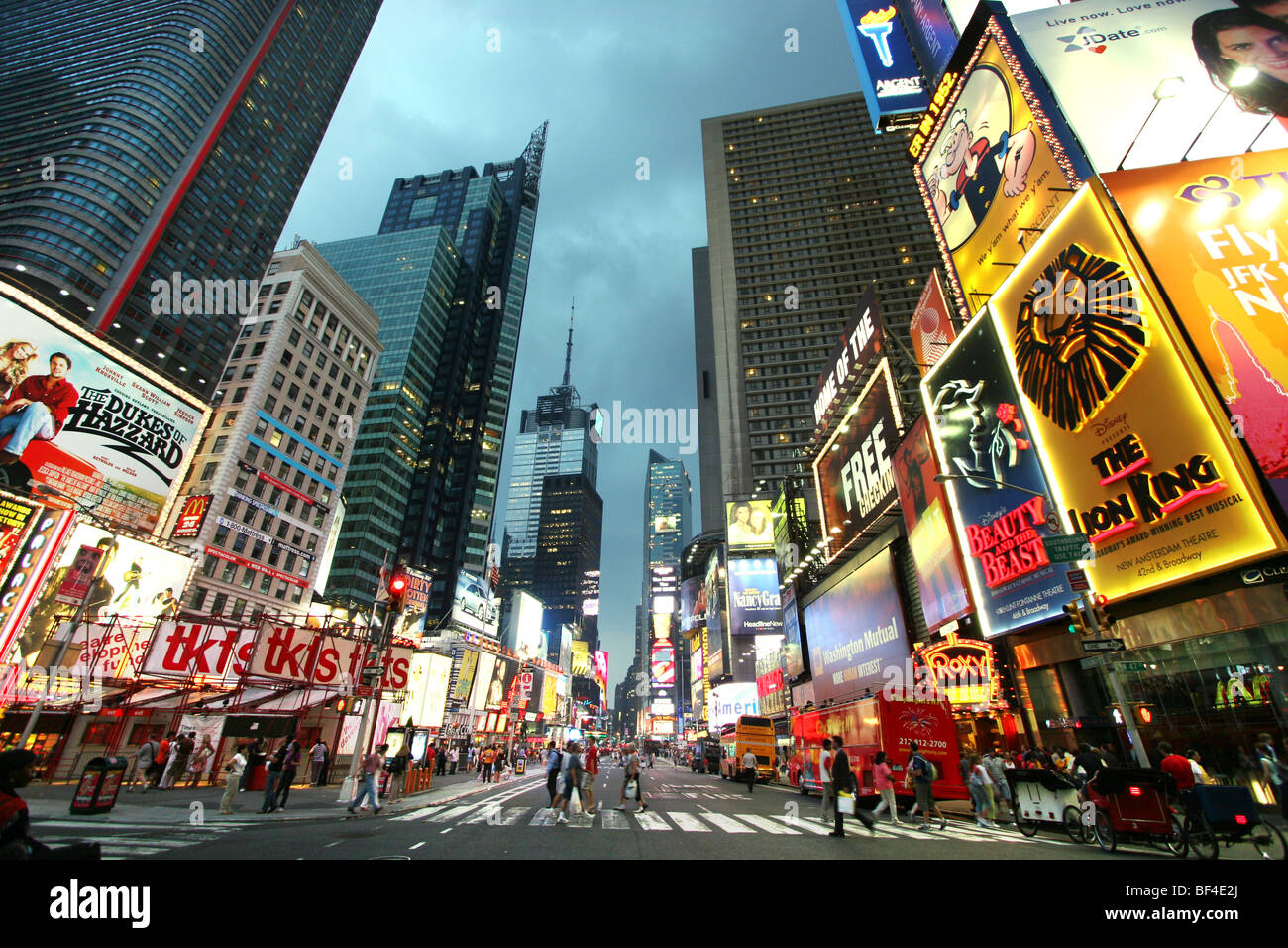 Time Square at nightfall, New York City Stock Photo - Alamy