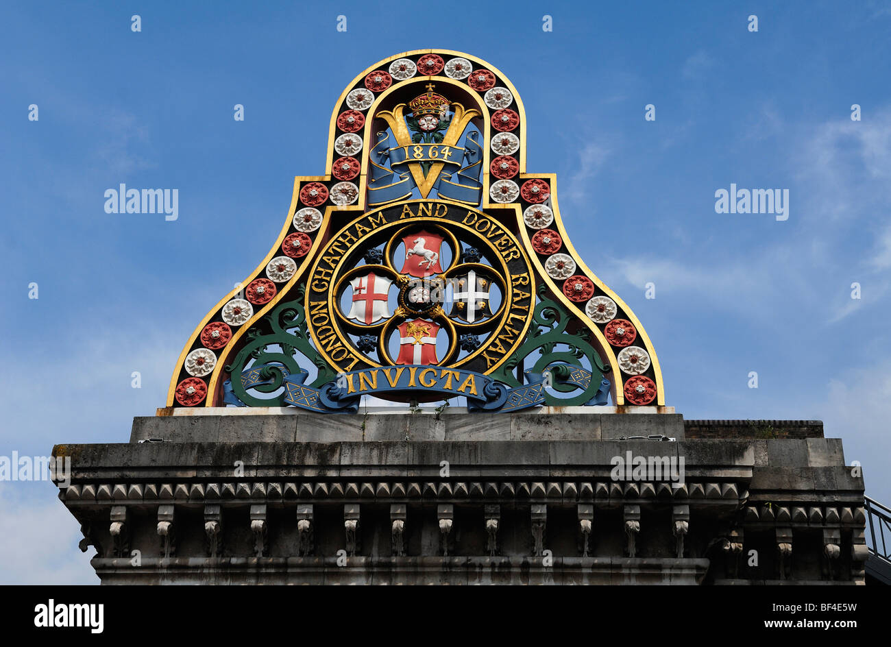 Decorative coat of arms from 1864 of the railways London, Chatham and ...