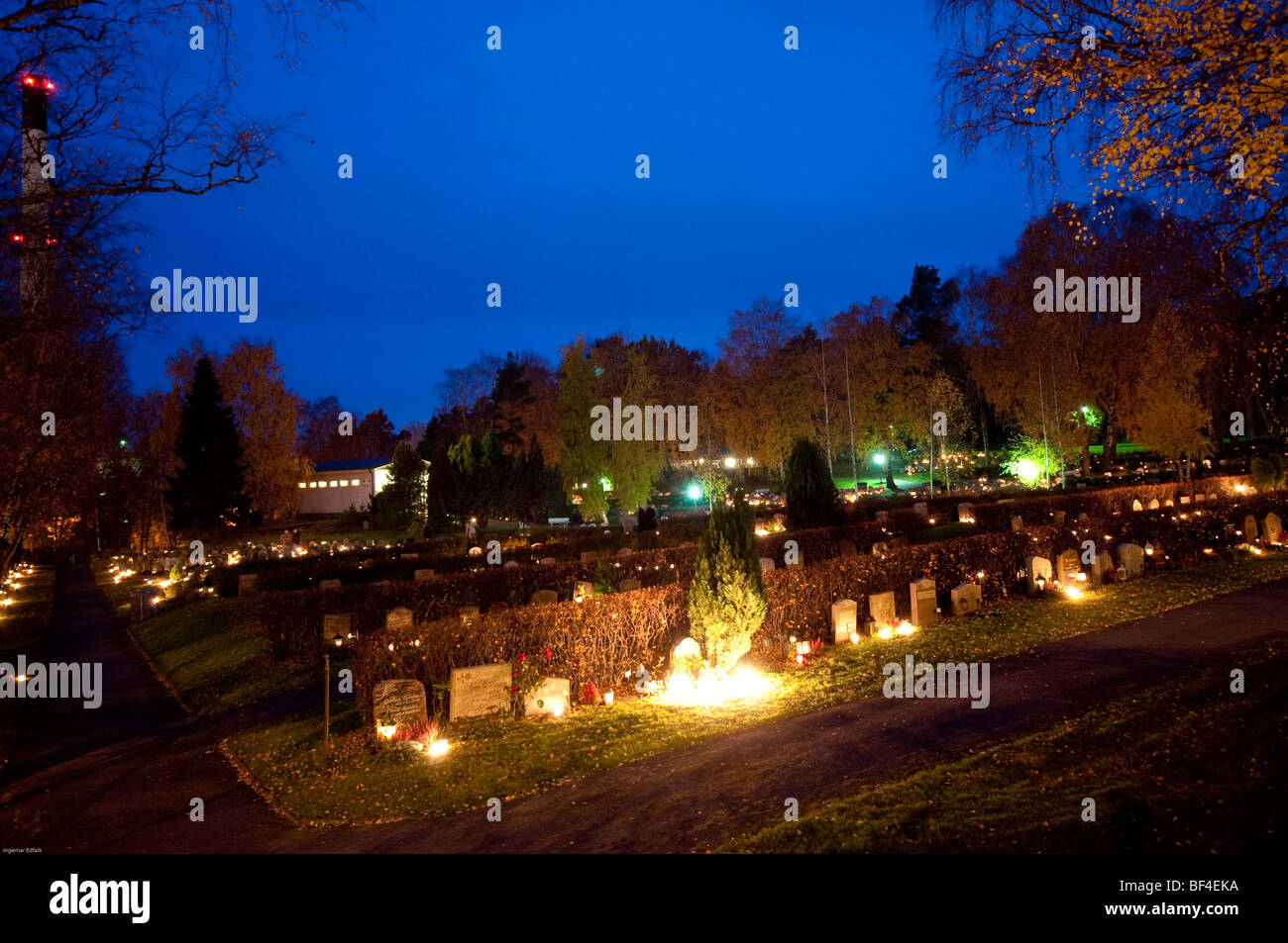 All Saint's day, cemetery in Stockholm, Sweden Stock Photo - Alamy