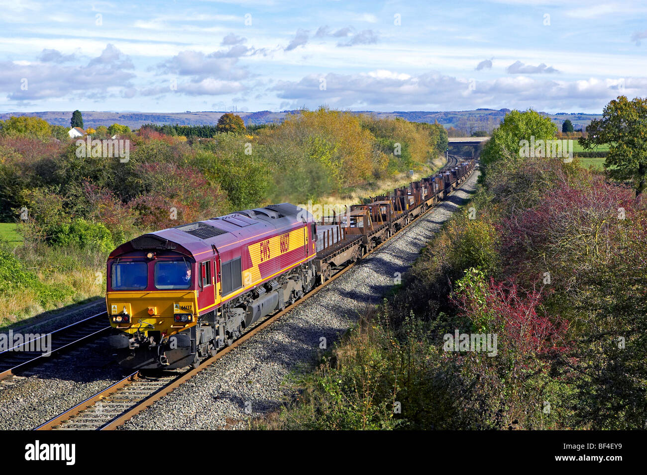 DBS 66137 heads 6V40 02:41 MO Lackenby - Llanwern through Badgworth ...