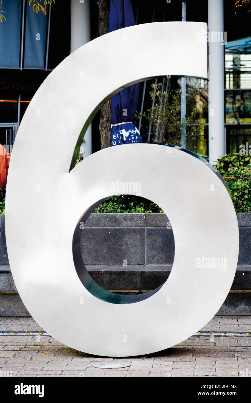 House number six, stainless steel number, sculpture, number sculpture ...