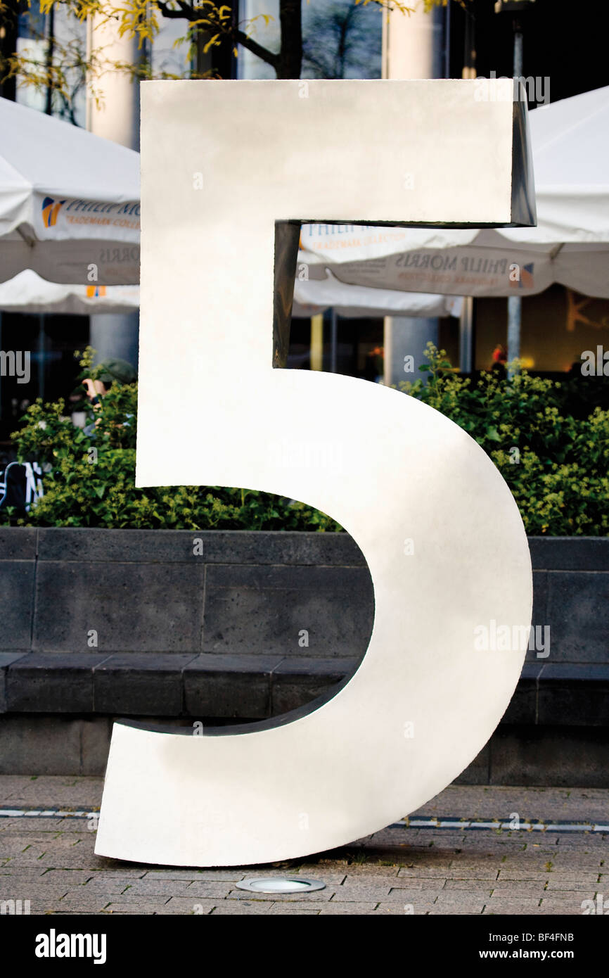 House number five, stainless steel number, sculpture, number sculpture ...