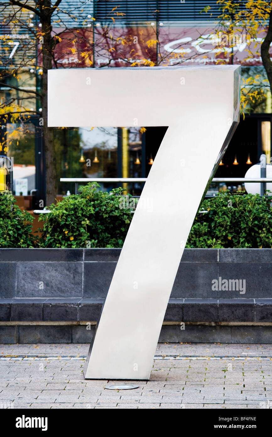 House number seven, stainless steel number, sculpture, number sculpture ...