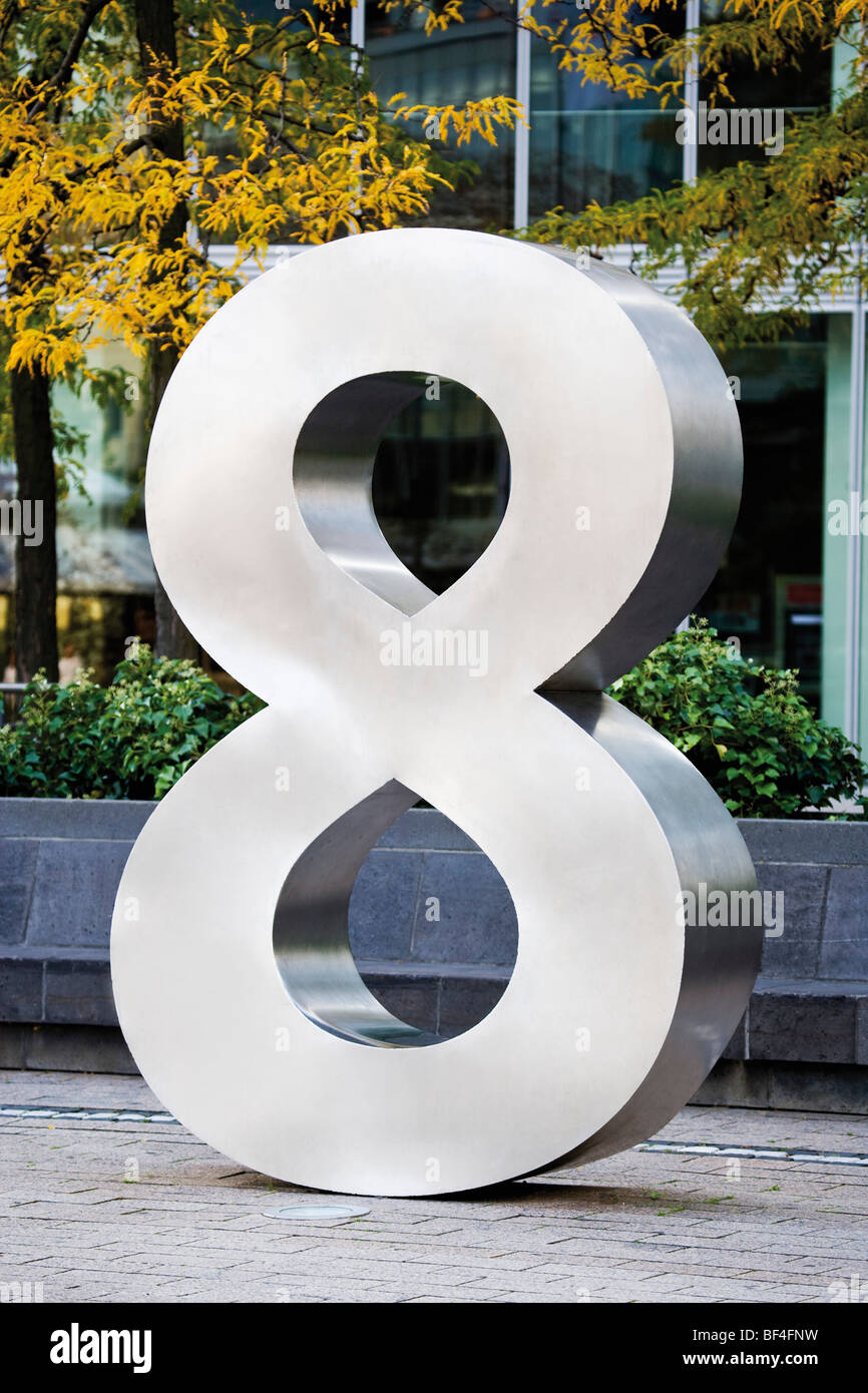 House number eight, stainless steel number, sculpture, number sculpture ...