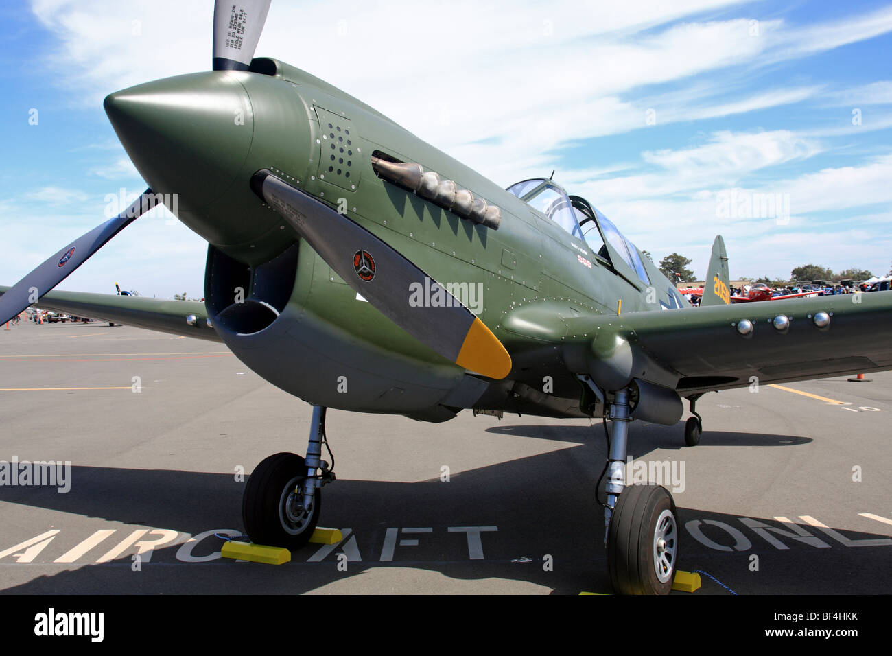 Curtiss P-40N Warhawk sits on static display during a fly-in at the Nut ...