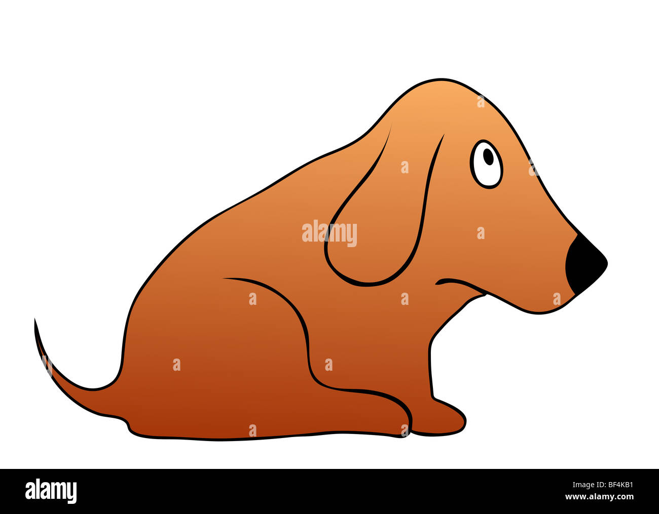 small sitting dog - illustration Stock Photo - Alamy