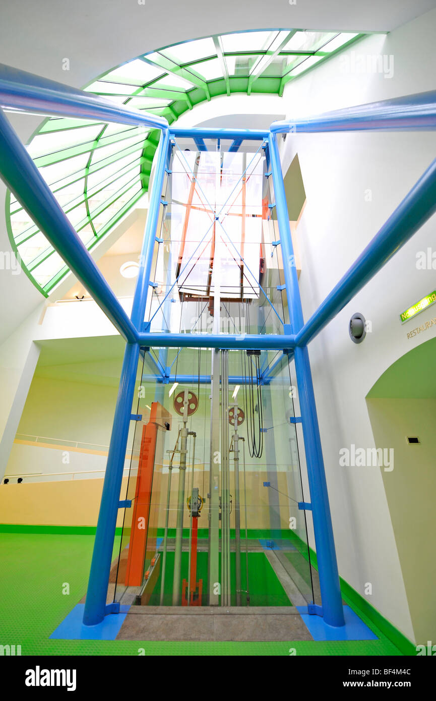 Interior, ramp, elevator, New State Gallery, Stuttgart, Baden ...