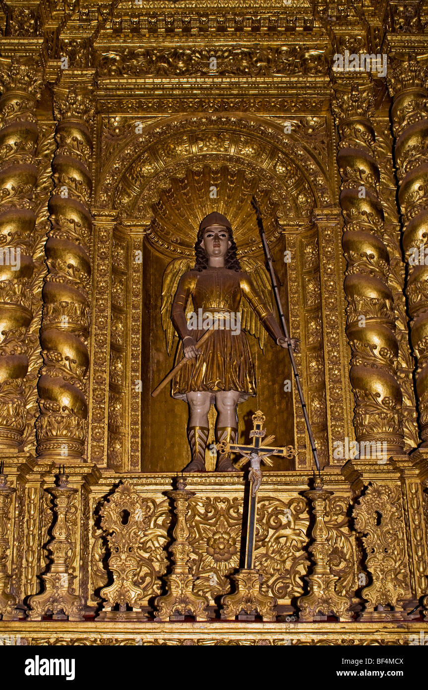 Basilica de Bom Jesus, gold-plated statue, Old Goa, Velha Goa, India ...