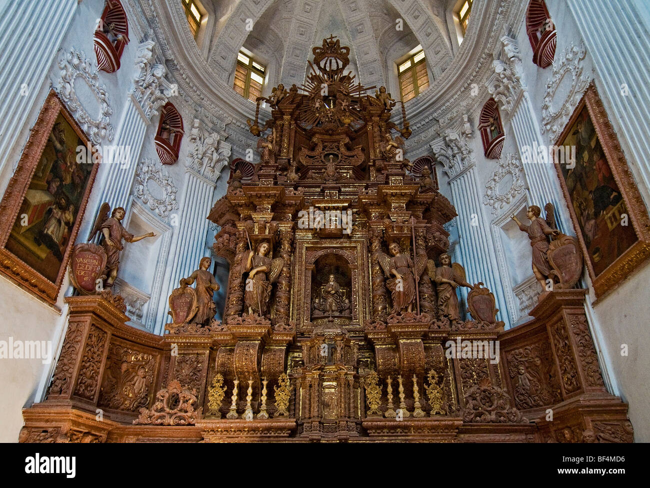 Main altar of the Church of St. Cajetan, Old Goa, Velha Goa, India ...