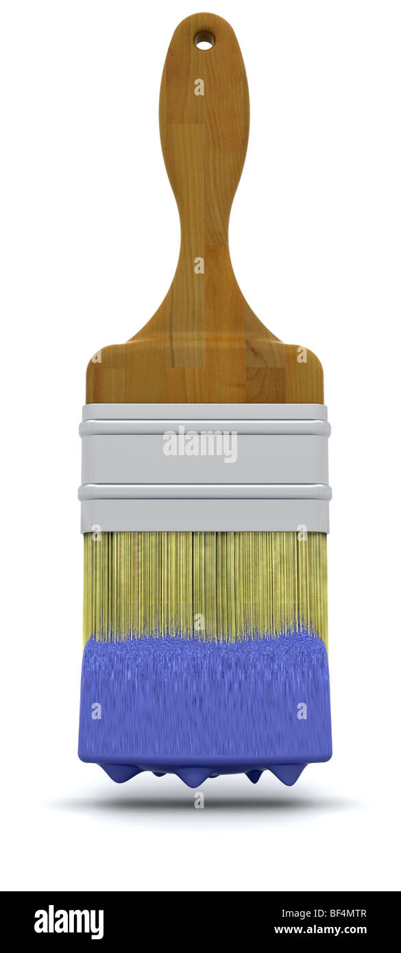 3d render of a paint brush isolated on white Stock Photo - Alamy