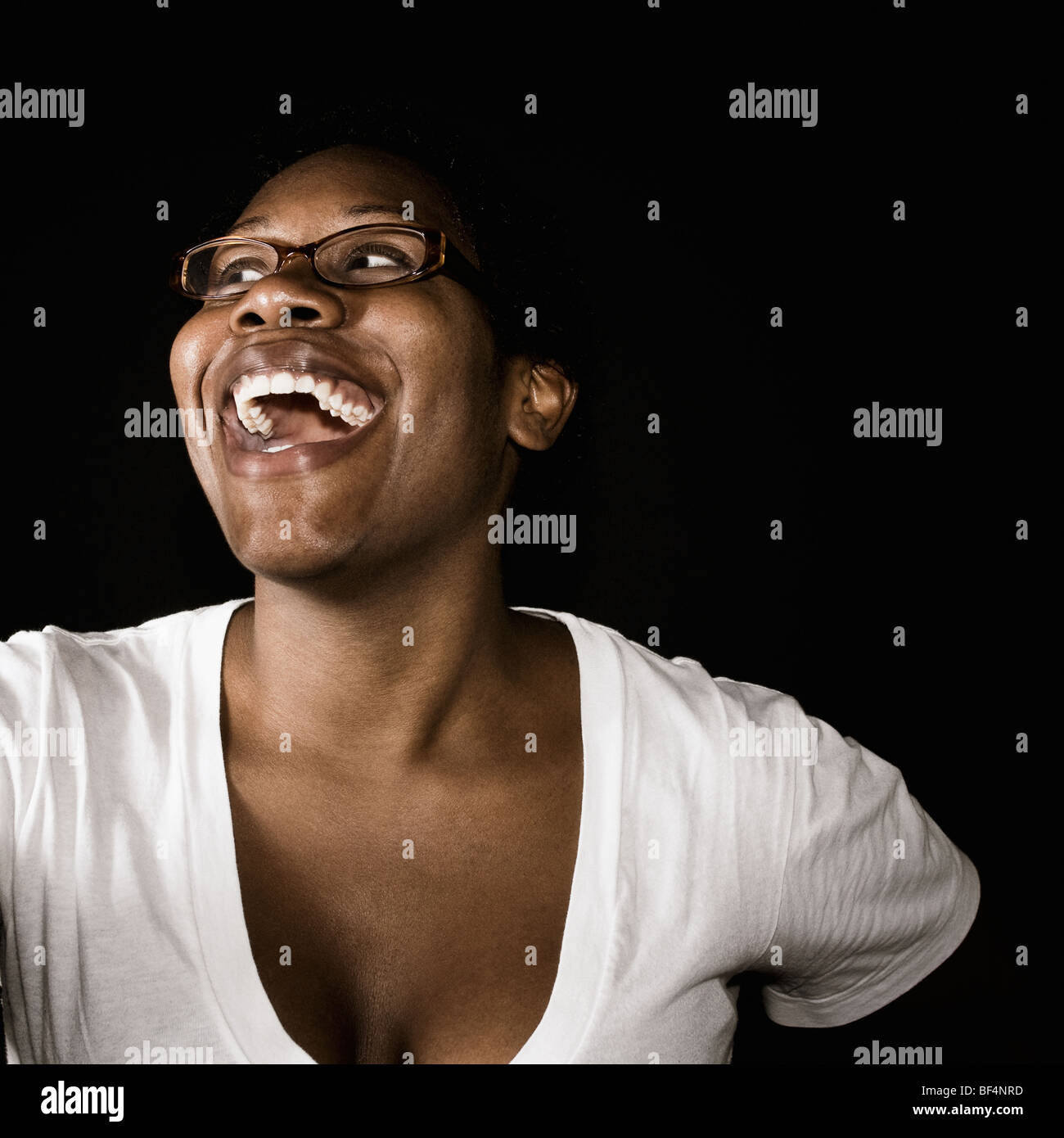 African woman laughing Stock Photo - Alamy