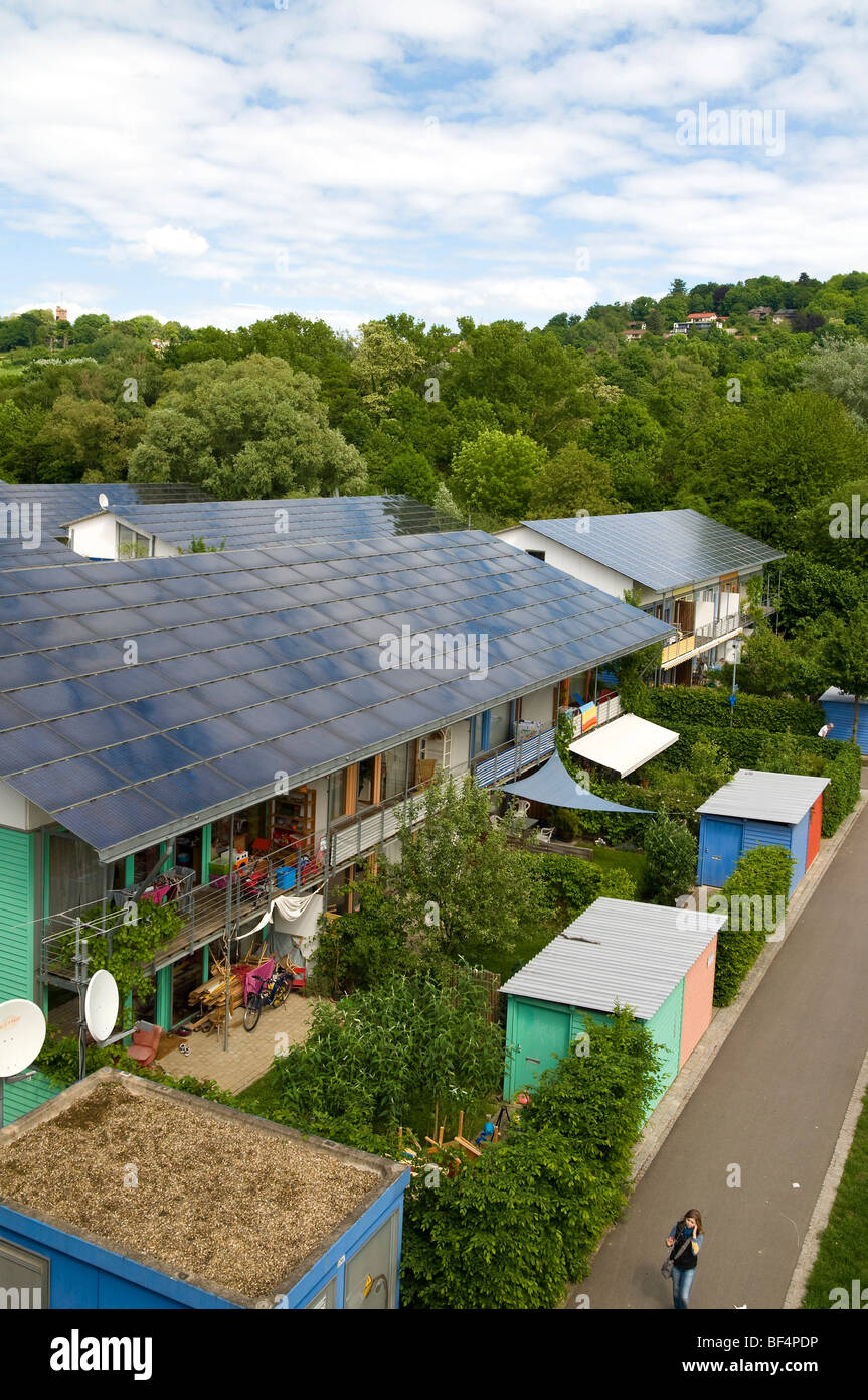Solar roofs, Vauban, Freiburg, Baden-Wuerttemberg, Germany, Europe ...