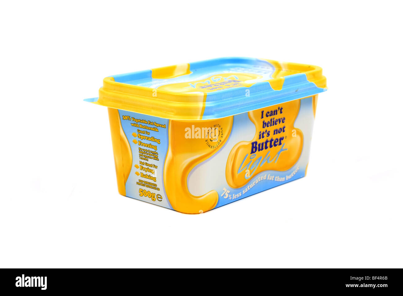 I can't believe it's Not Butter Light spread container against a white ...