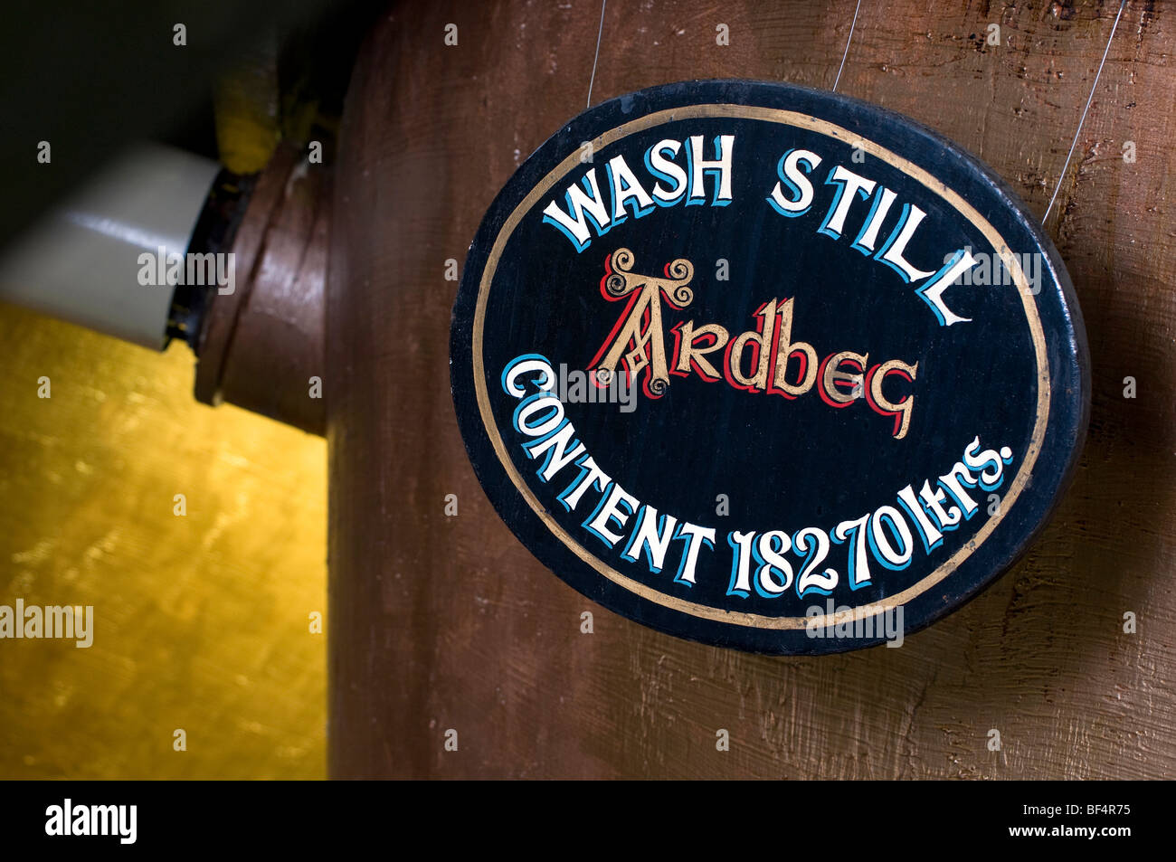 ardbeg whisky distillery, wash still sign, isle of islay, scotland ...