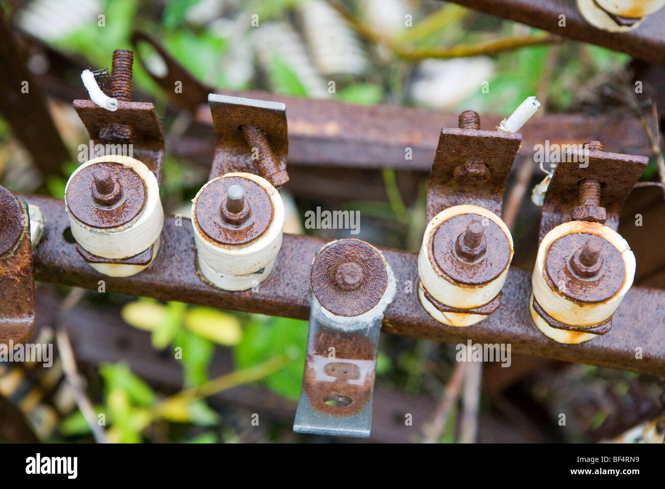 Rusty industrial metal structure by ground Stock Photo - Alamy