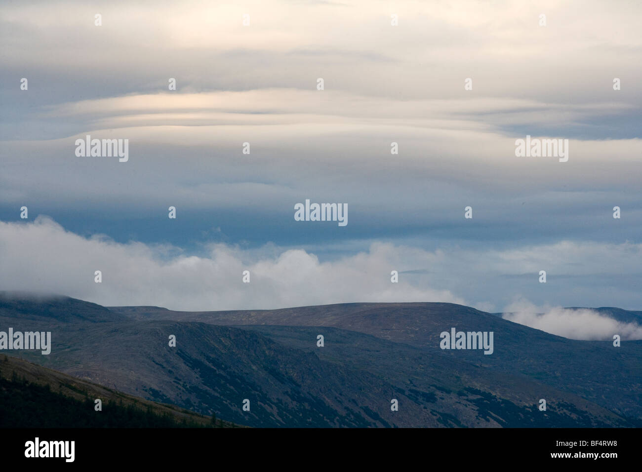 Cloudscape over mountain ranges, Urals, Russian Stock Photo - Alamy