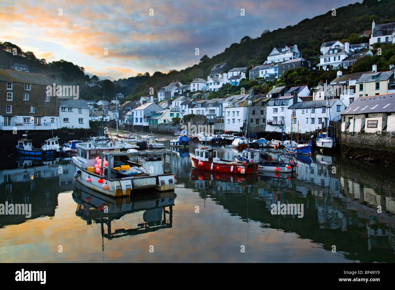 Polperro harbour; Cornwall; sunrise Stock Photo - Alamy