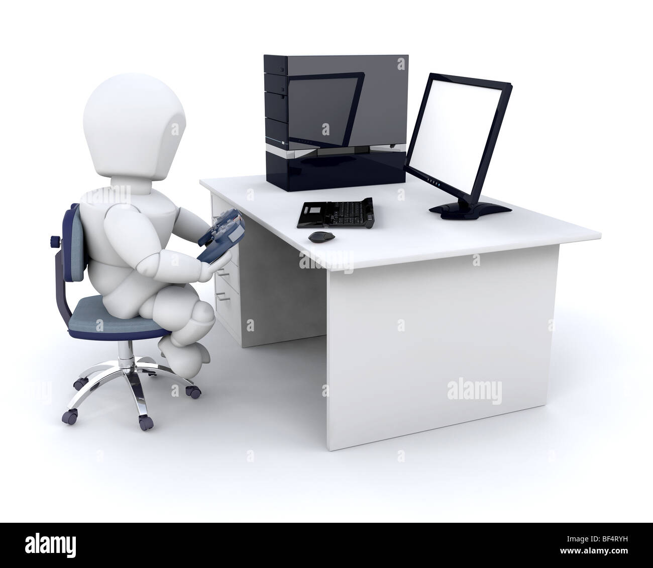 3d render of man playing computer games Stock Photo - Alamy