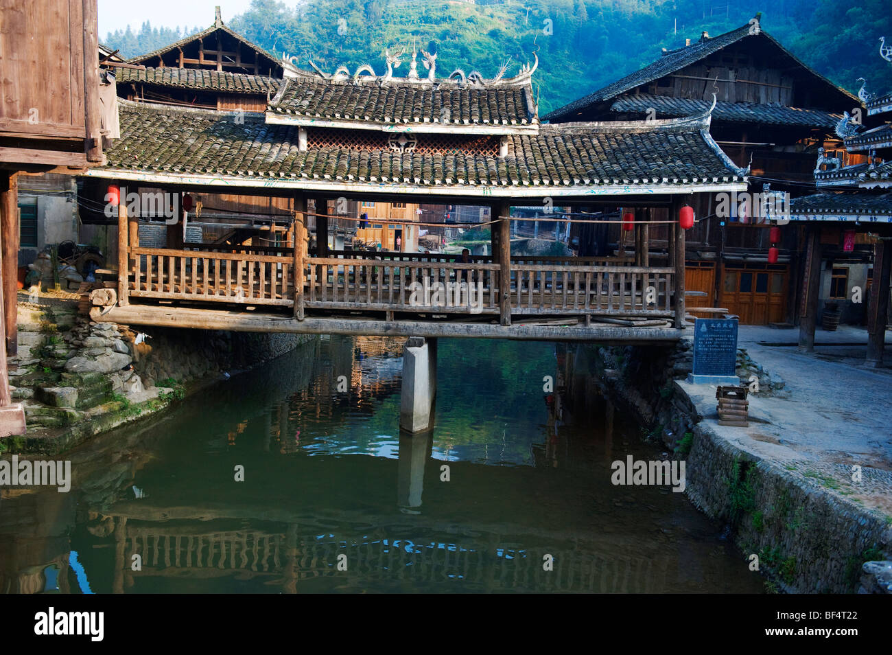 Flower Bridge in Zhaoxing Dong Village, Liping County, Qiandongnan Miao ...