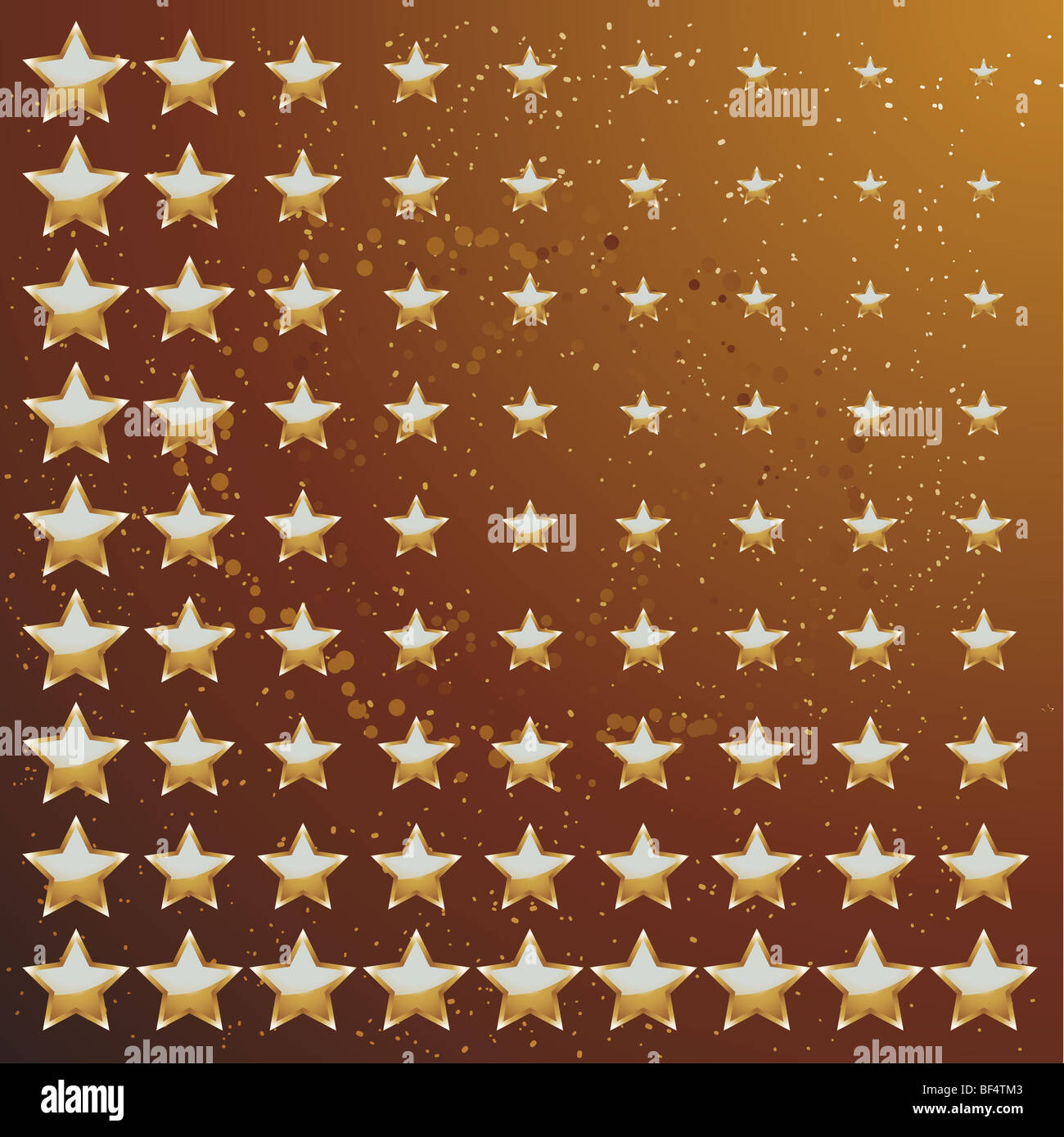 Abstract background with decreasing gold stars Stock Photo - Alamy
