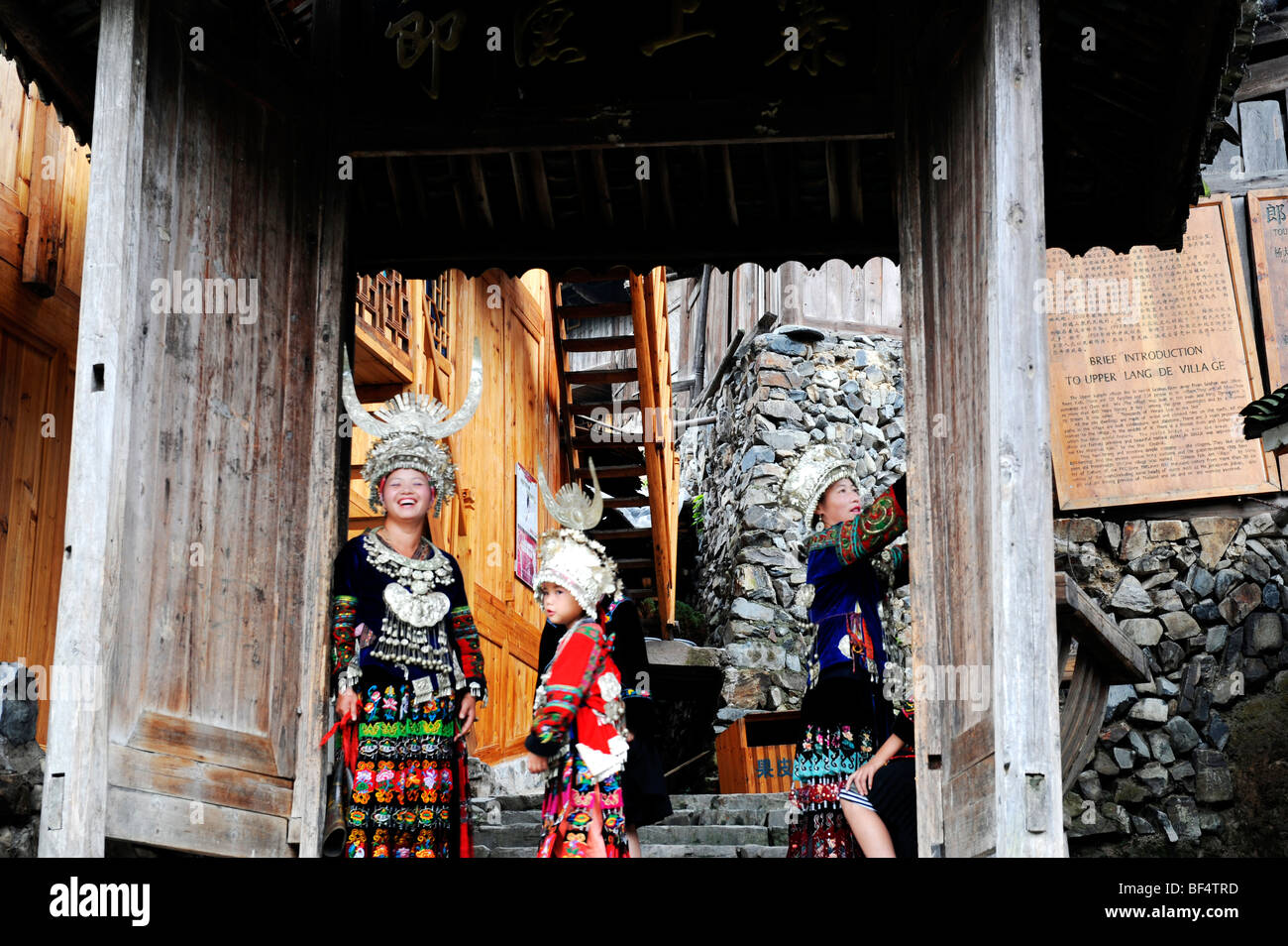 Miao women in Miao traditional costume, Upper Langde Miao, Leishan ...