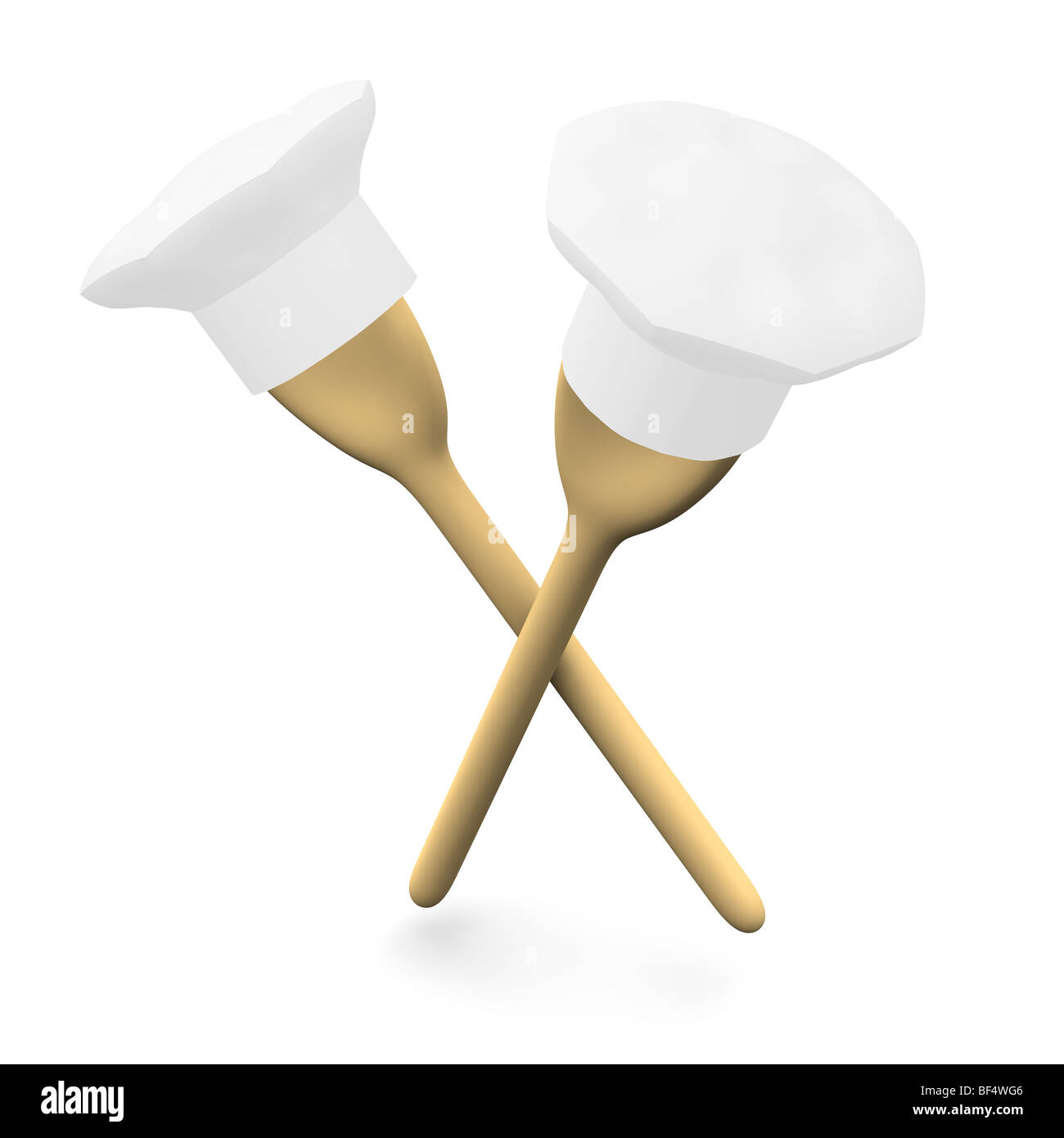 Two spoons with caps. 3d rendered illustration Stock Photo - Alamy