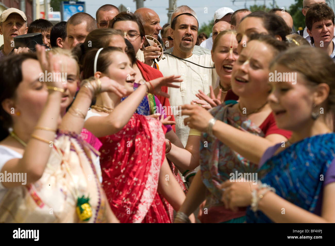 hare krishna in ekaterinberg russia Stock Photo - Alamy