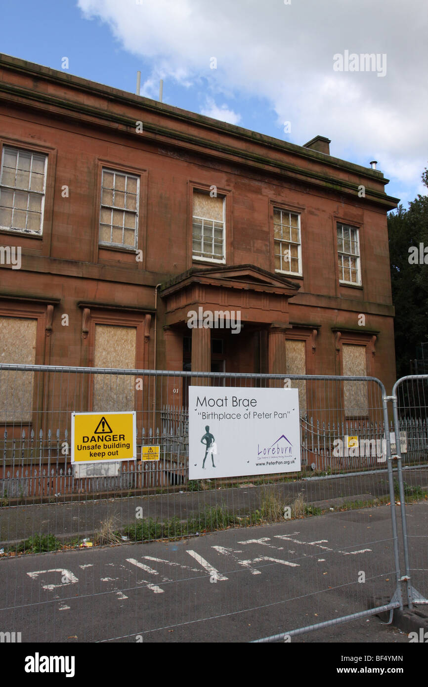 exterior of Moat Brae "birthplace of Peter Pan" due for demolition ...