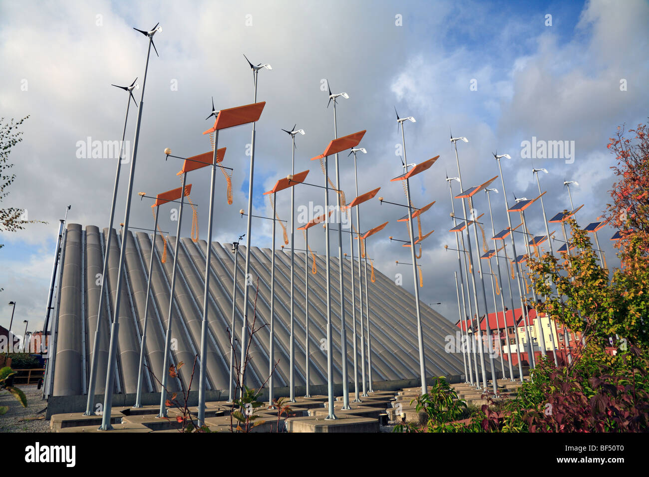 Rain water collector, wind turbines and solar panels at arc Architect ...