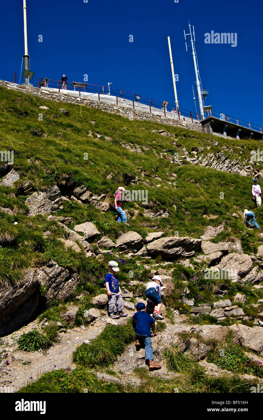 Observatory on Mount Niesen (2336-meter-high) Swiss Alps Stock Photo ...