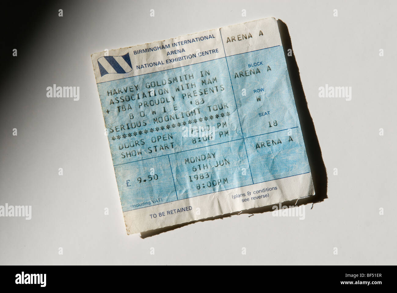 David Bowie concert ticket from 1983 Stock Photo - Alamy