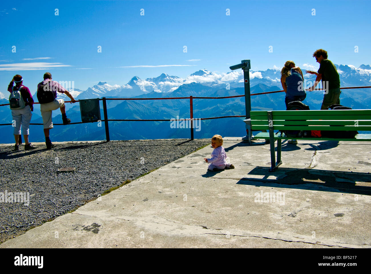 Observatory on Mount Niesen (2336-meter-high) Swiss Alps Stock Photo ...