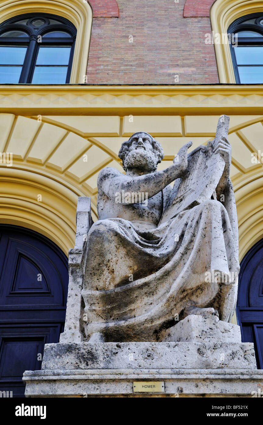 Homer in front of the Bavarian State Library, Munich, Bavaria, Germany ...