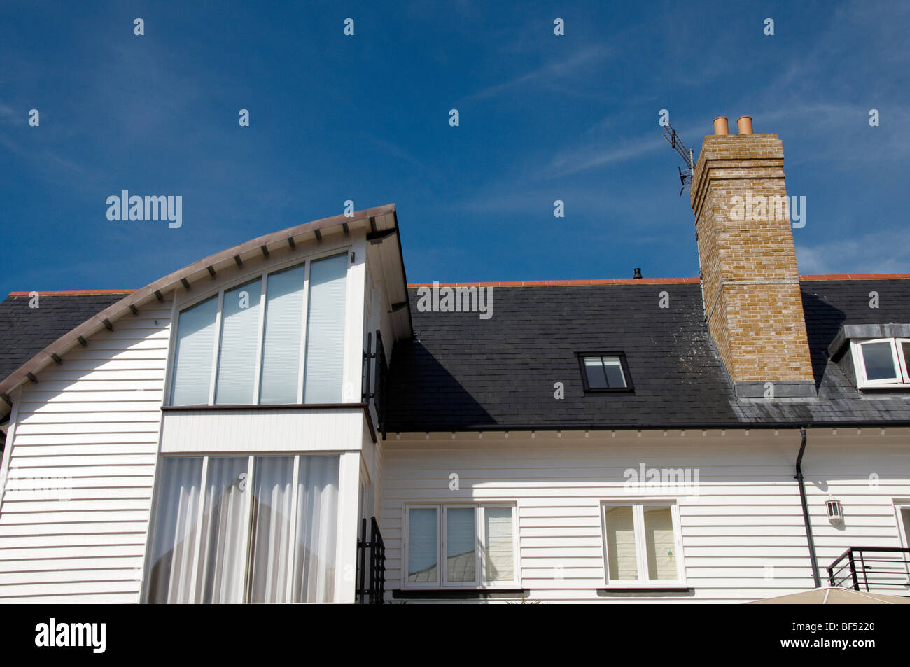 The roof of a modern apartment block Stock Photo - Alamy