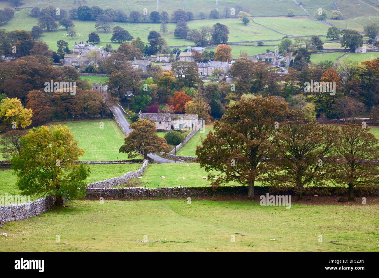 Autumn colours of Arncliffe in Littondale the Yorkshire Dales National ...