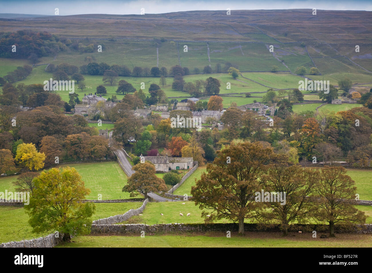 Autumn colours of Arncliffe in Littondale the Yorkshire Dales National ...