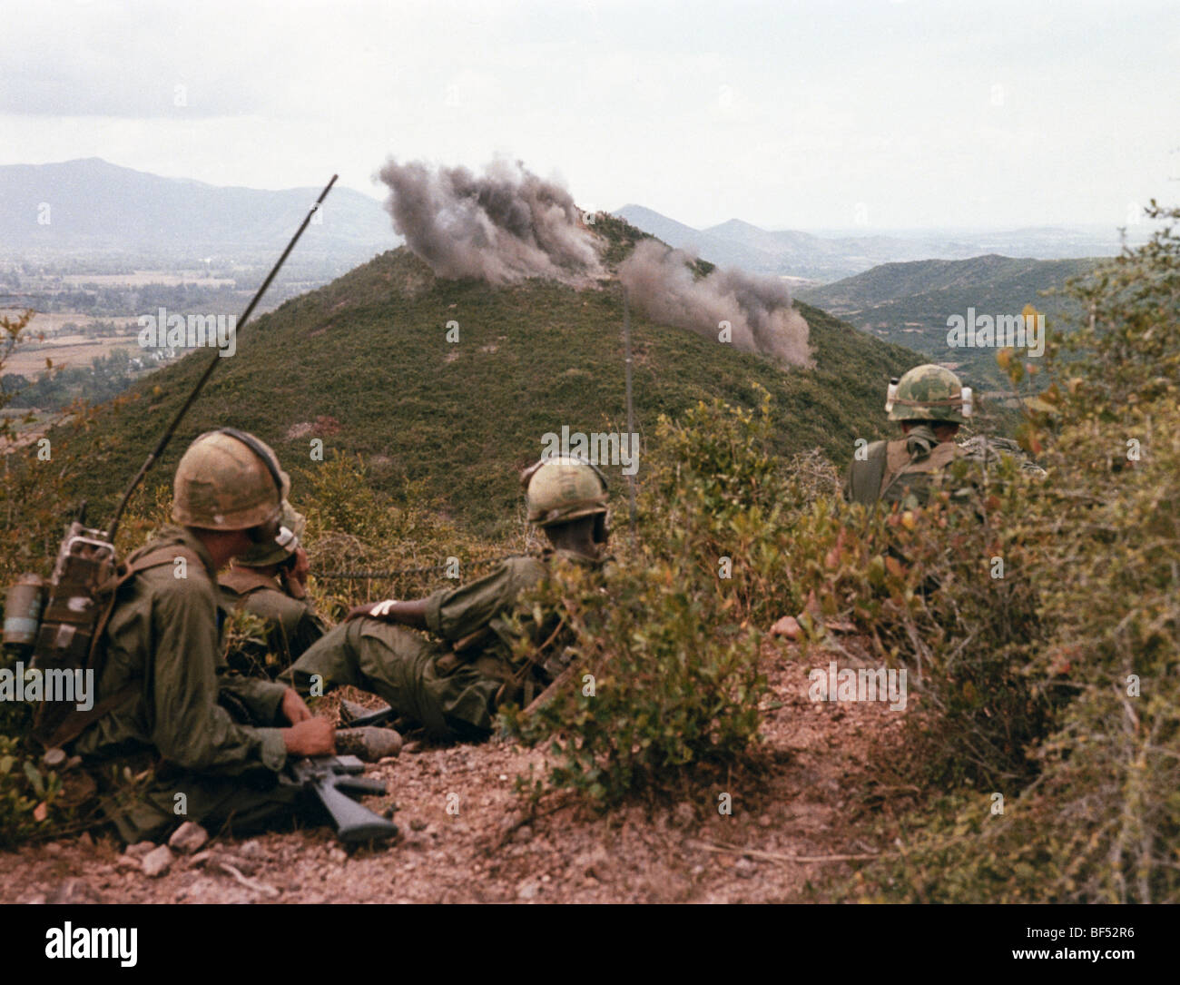 The Blues light infantry watches as a strike hit its target. B Troop ...
