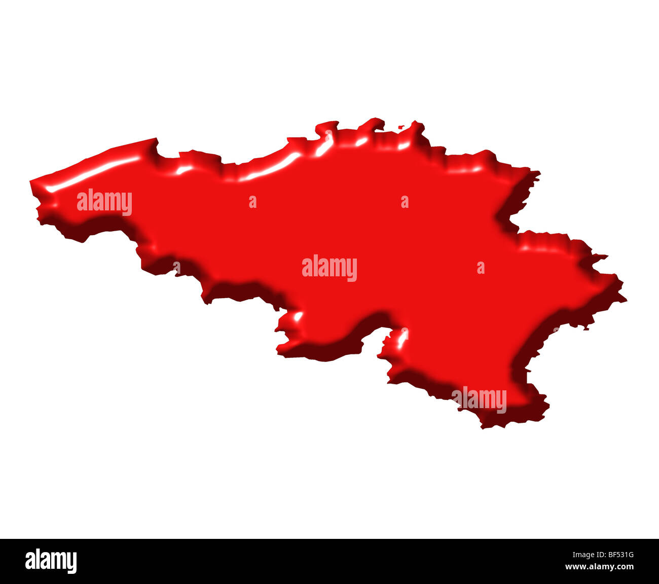 Belgium 3d map with national color Stock Photo - Alamy