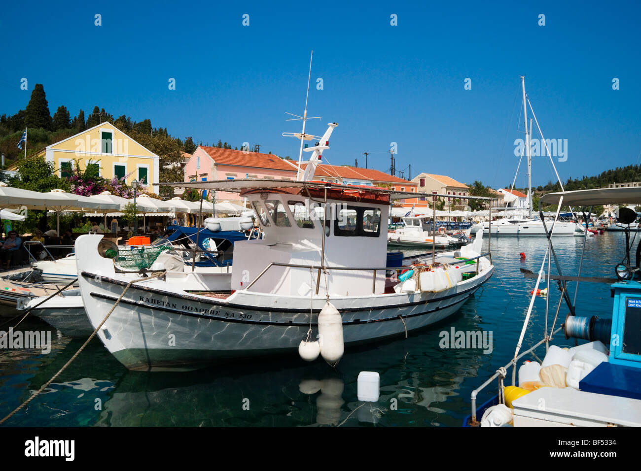 Fiskardo port Kefalonia island Greece - survivor of the 1953 earthquake ...