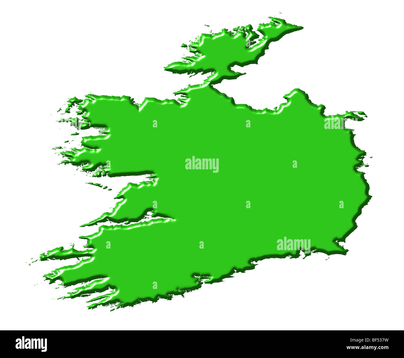 Ireland 3d map with national color Stock Photo - Alamy