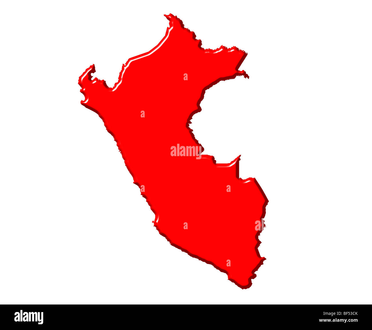 Peru 3d map with national color Stock Photo - Alamy
