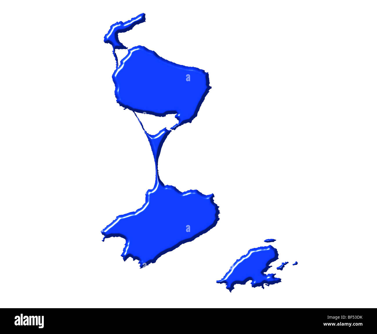 Saint Pierre and Miquelon 3d map with national color Stock Photo - Alamy
