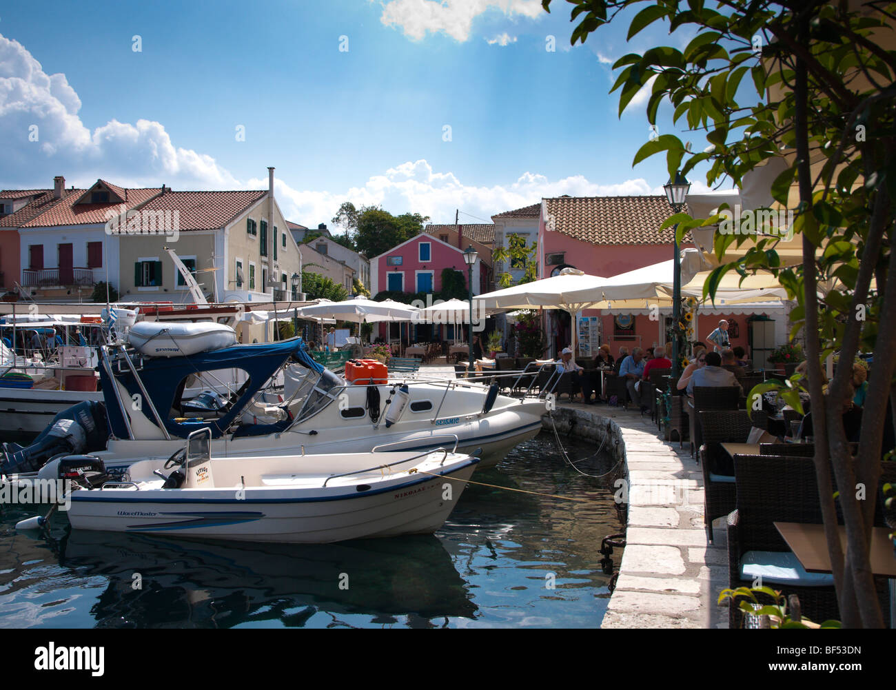 Fiskardo port Kefalonia island Greece - survivor of the 1953 earthquake ...