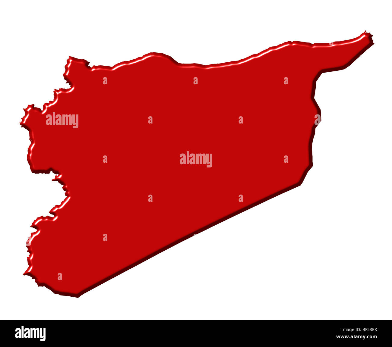 Syria 3d map with national color Stock Photo - Alamy