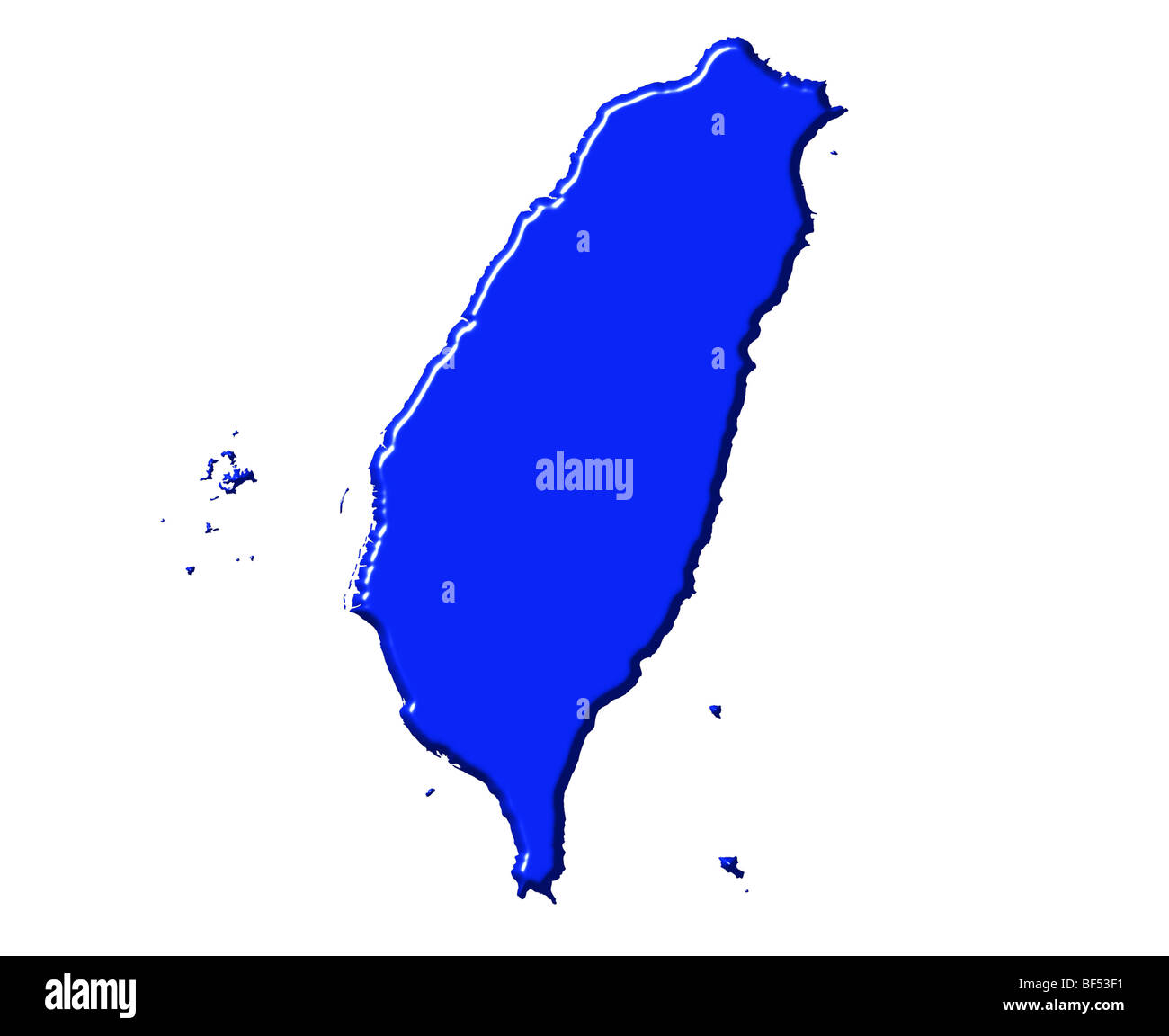 Taiwan 3d map with national color Stock Photo - Alamy