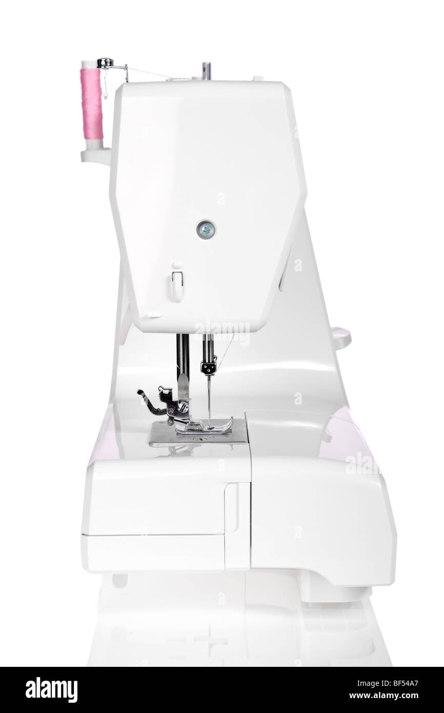Modern electric sewing machine isolated on white background Stock Photo ...