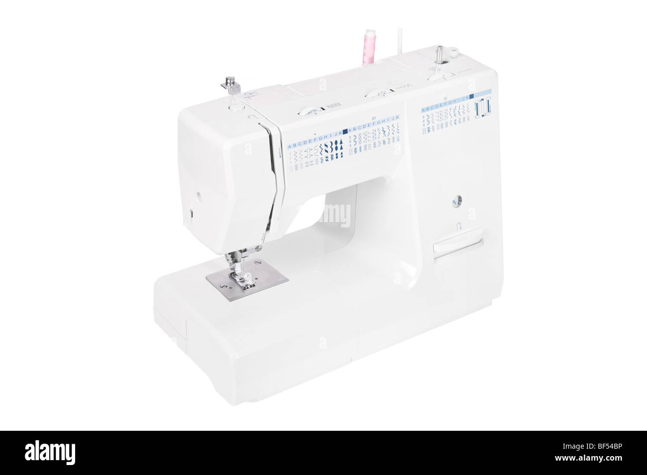 Modern electric sewing machine isolated on white background Stock Photo ...
